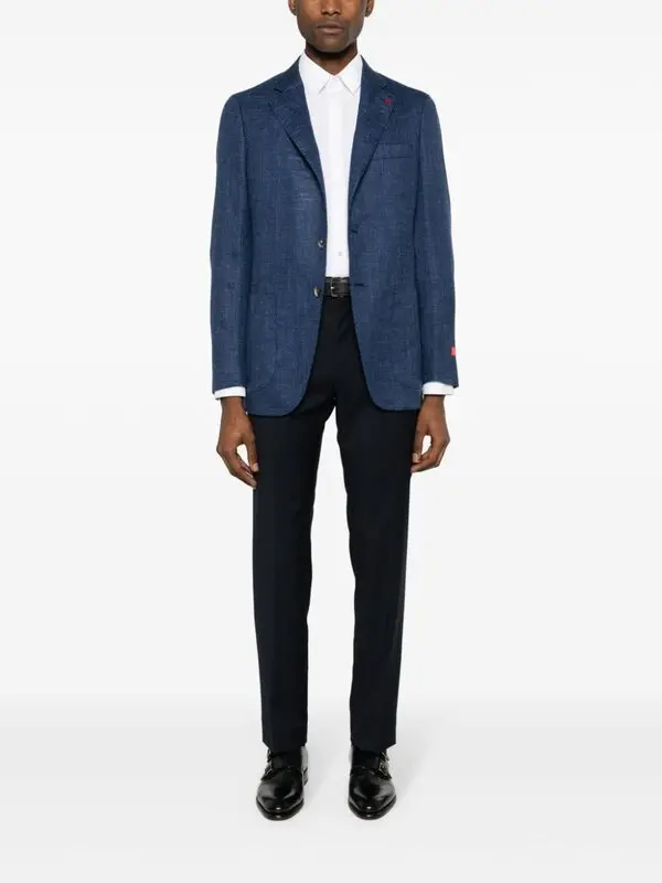 Isaia Brooch-detail Mélange Blazer