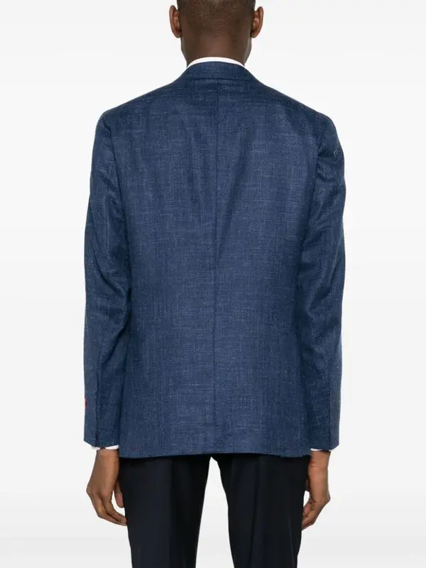 Isaia Brooch-detail Mélange Blazer