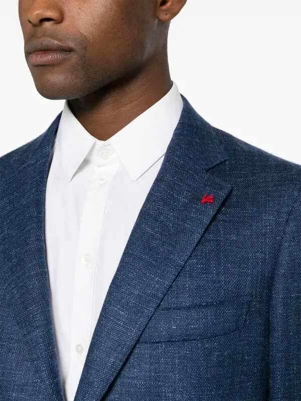 Isaia Brooch-detail Mélange Blazer