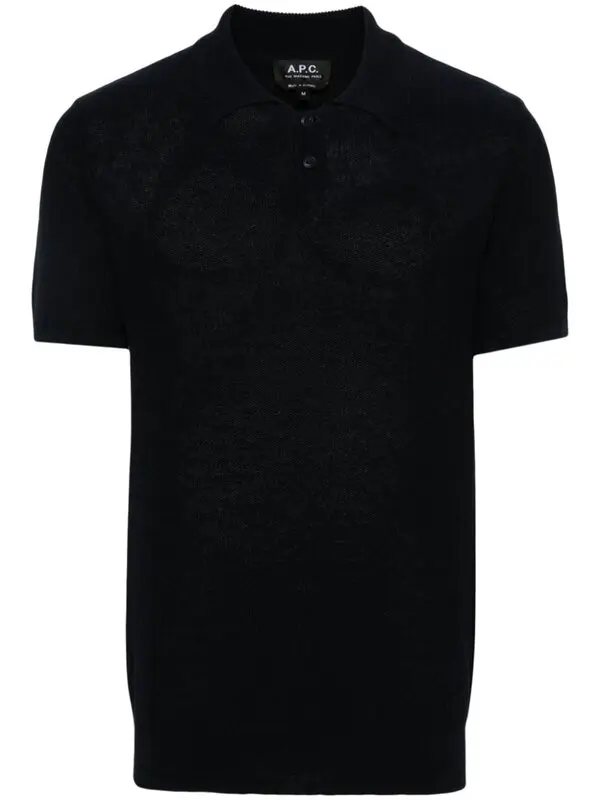 A.p.c. Jay Open-knit Polo Shirt - Blue