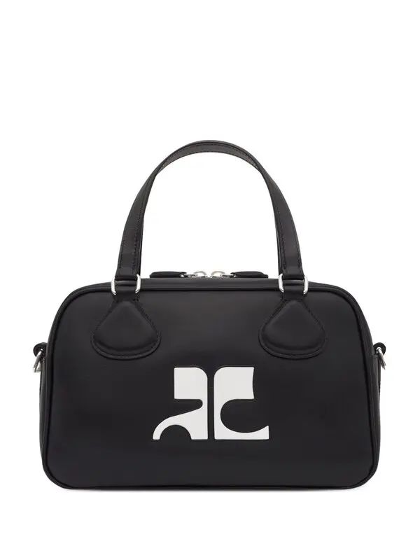 COURREGES Re-edition Leather Bowling Bag - Black