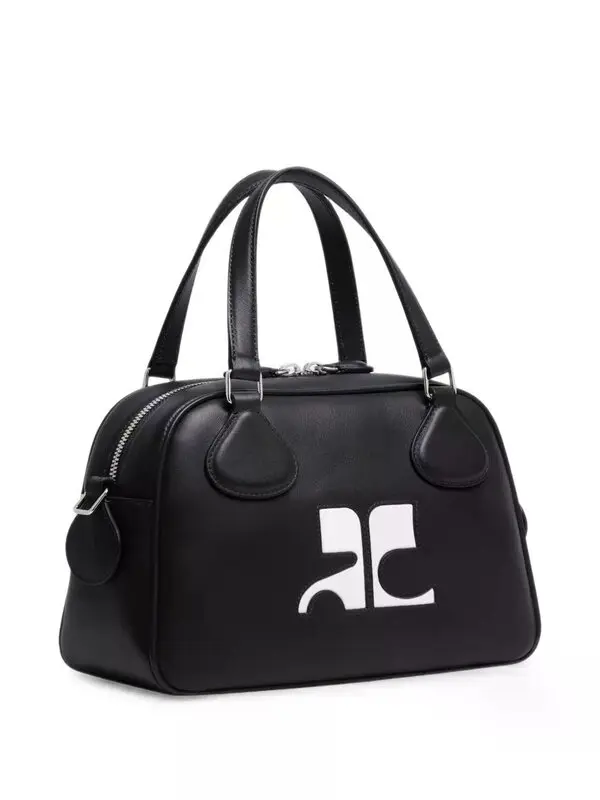 COURREGES Re-edition Leather Bowling Bag - Black