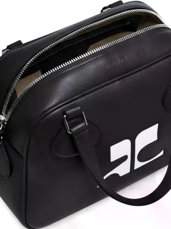 COURREGES Re-edition Leather Bowling Bag - Black
