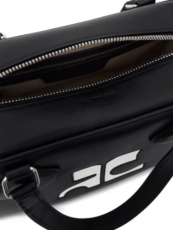 COURREGES Re-edition Leather Bowling Bag - Black