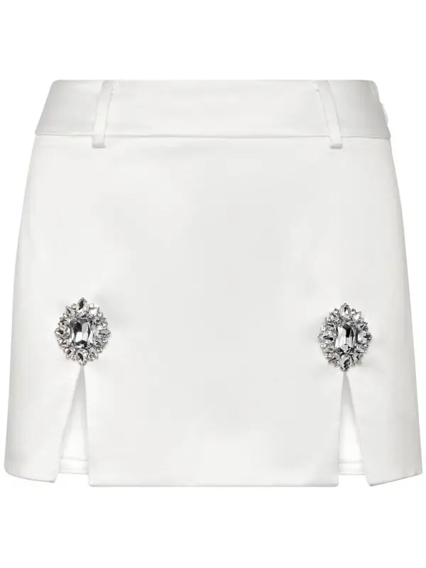 Philipp Plein Gem-embellished Mini Skirt - White