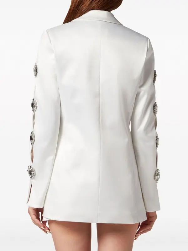 Philipp Plein Double-breasted Blazer With Crystal Embellishments