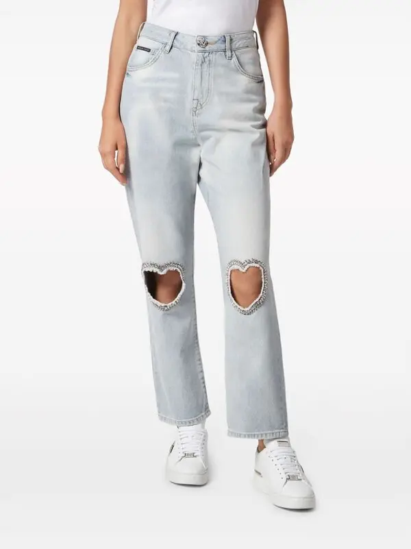 Philipp Plein Heart-patch Straight Jeans