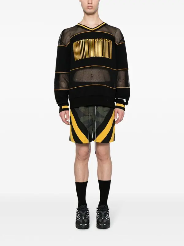 MOSTLY HEARD RARELY SEEN Logo-embroidered Hybrid Sweatshirt