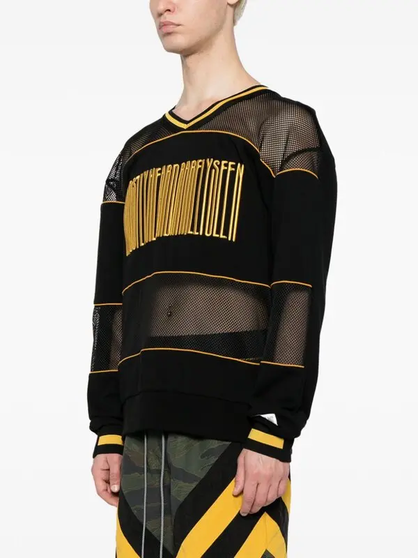 MOSTLY HEARD RARELY SEEN Logo-embroidered Hybrid Sweatshirt