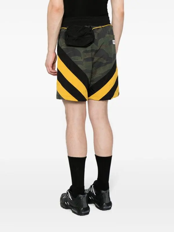 MOSTLY HEARD RARELY SEEN Camouflage Striped Track Shorts - Green