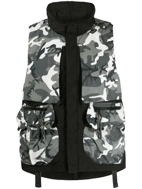 MOSTLY HEARD RARELY SEEN Camouflage-print Layered Gilet