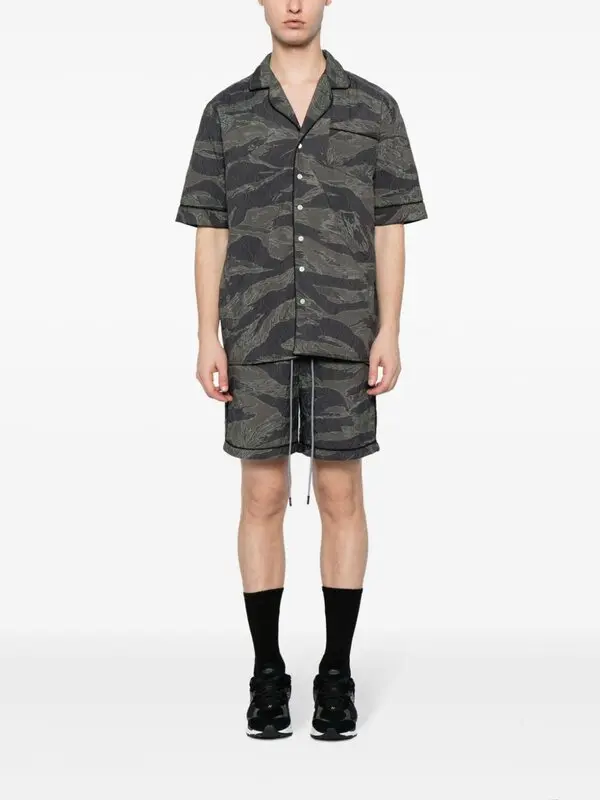 MOSTLY HEARD RARELY SEEN Quilted Camouflage Track Shorts - Green