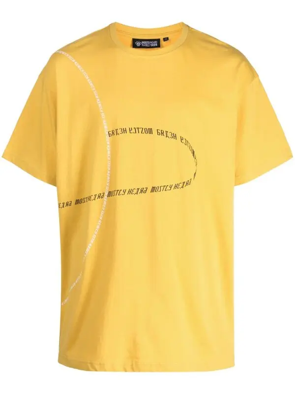 MOSTLY HEARD RARELY SEEN Orbit Slogan-print Cotton T-shirt - Yellow