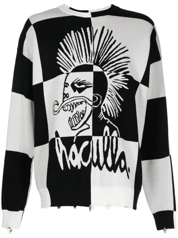 HACULLA. This Is Chess Intarsia-knit Jumper - Black
