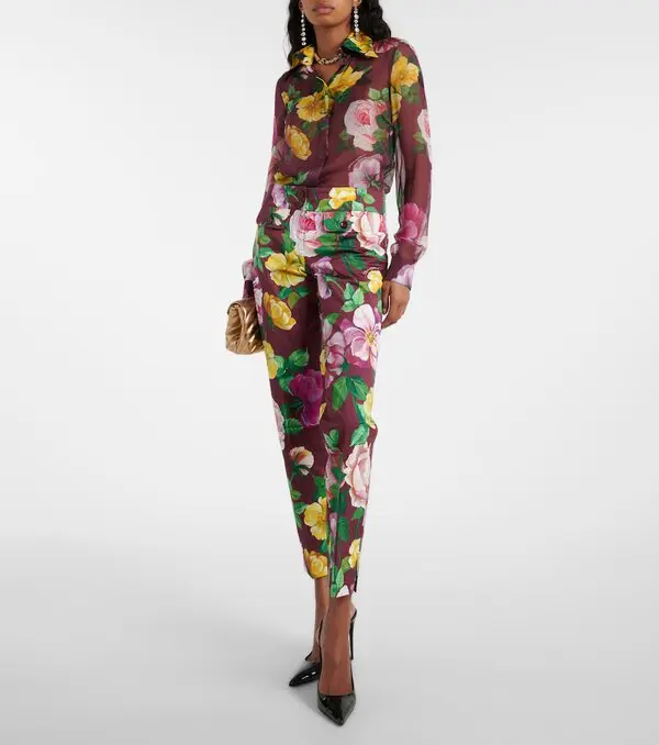 Dolce & Gabbana Floral Cotton-blend Pants