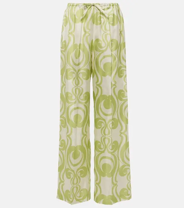 Dries Van Noten Printed Wide-leg Silk Pants - Multicoloured