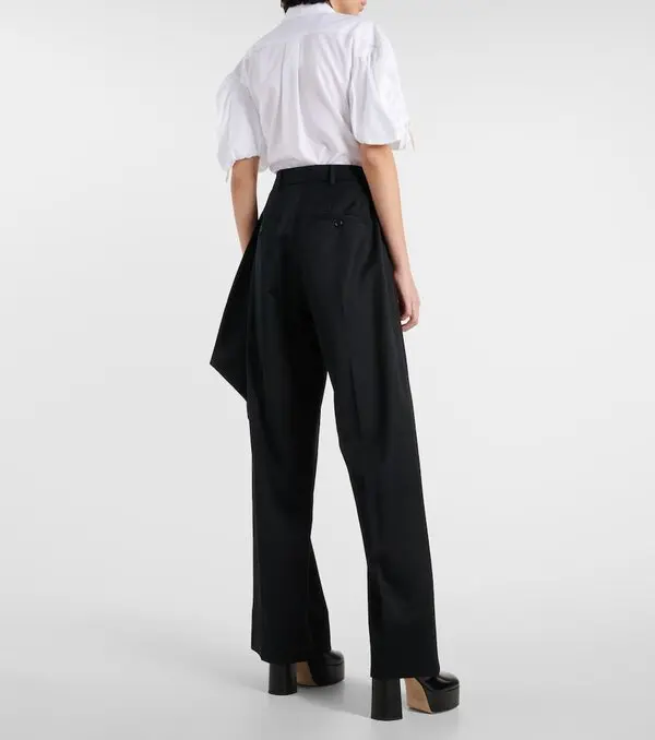 Simone Rocha Floral Appliqué Straight Leg Pants