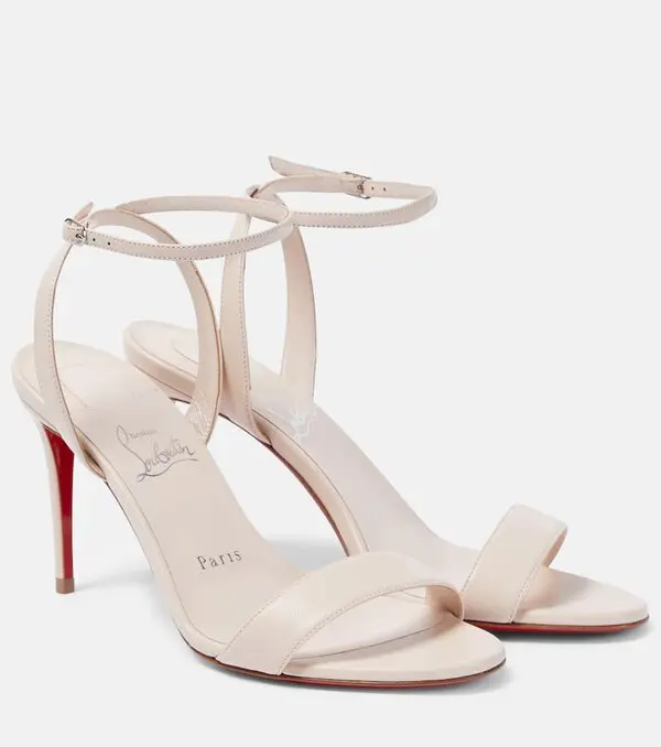 CHRISTIAN LOUBOUTIN Loubigirl 85 Leather Sandals - Neutrals