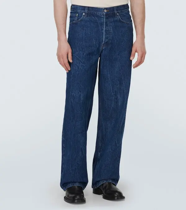 Dries Van Noten Marble-wash Wide-leg Jeans - Blue
