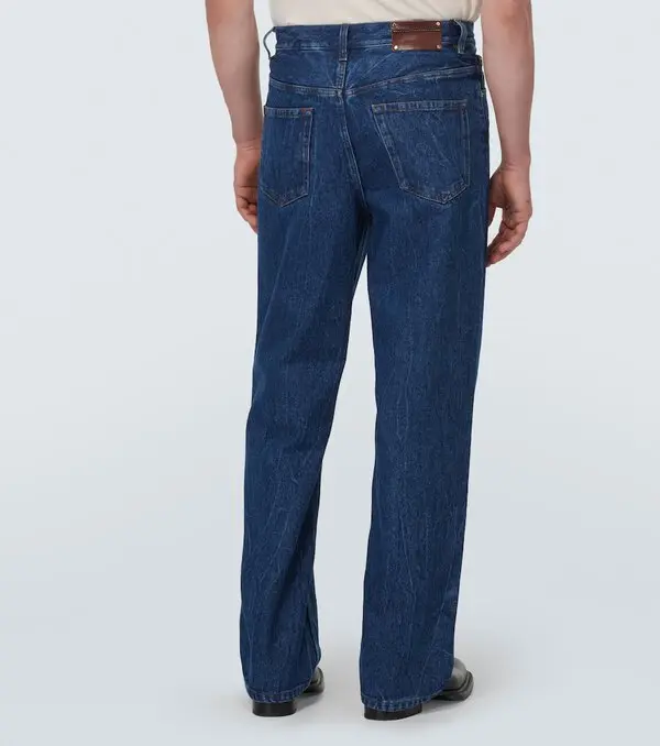 Dries Van Noten Marble-wash Wide-leg Jeans - Blue