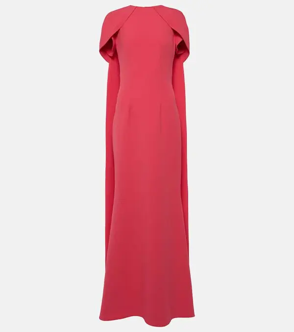 Safiyaa Ginkgo Caped Gown - Orange