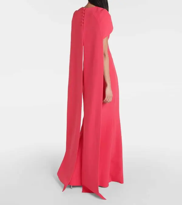 Safiyaa Ginkgo Caped Gown - Orange