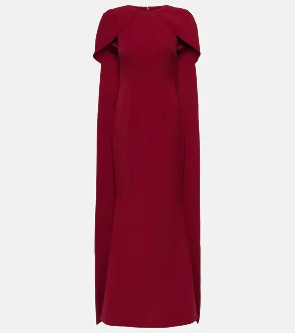 Safiyaa Ginkgo Caped Gown - Red