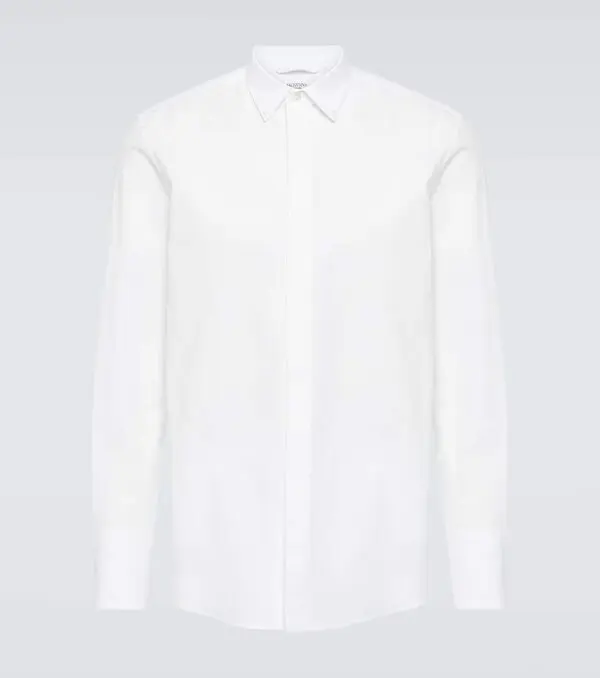 Valentino Garavani Rockstud Untitled Cotton Poplin Shirt - White