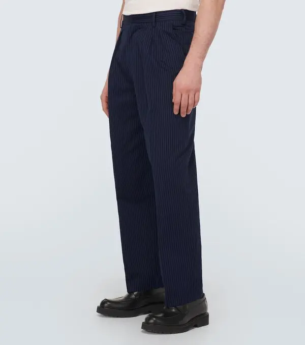 Kenzo Pinstripe Cotton And Linen Tailored Pants