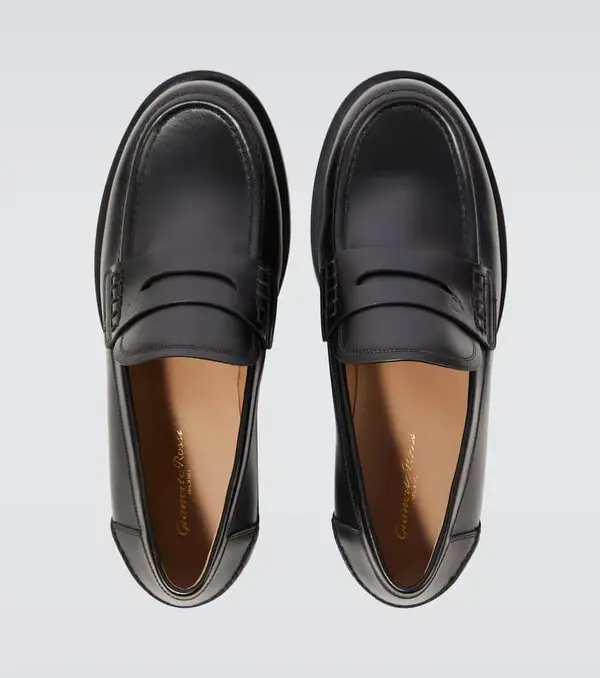 GIANVITO ROSSI Michael Leather Loafers - Black