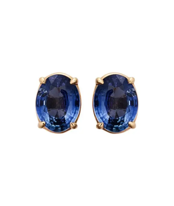 Shay Jewelry 18kt Rose Gold Sapphire Stud Earrings - Blue