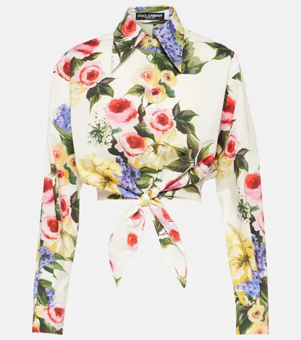 Dolce & Gabbana Floral Cropped Shirt - Multicoloured