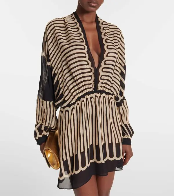 johanna printed chiffon mini dress Johanna Ortiz Printed Silk Chiffon Minidress In Multicoloured - 30% Off