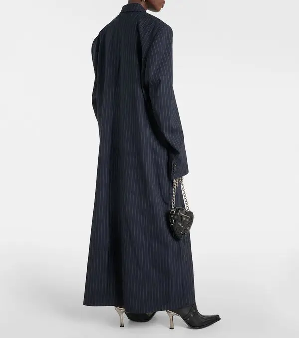 Vetements Oversized Pinstriped Wool Coat