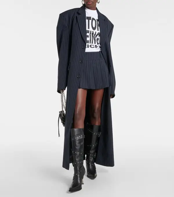 Vetements Oversized Pinstriped Wool Coat