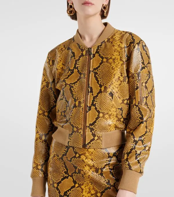 Isabel Marant Étoile Cerem Snake-effect Leather Bomber Jacket