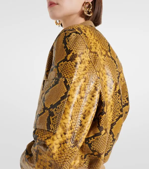 Isabel Marant Étoile Cerem Snake-effect Leather Bomber Jacket
