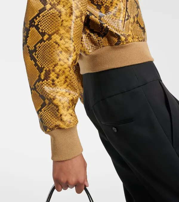 Isabel Marant Cerem Snake-effect Leather Bomber Jacket
