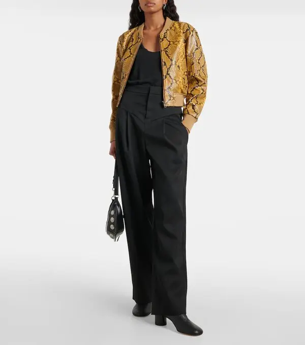 Isabel Marant Cerem Snake-effect Leather Bomber Jacket