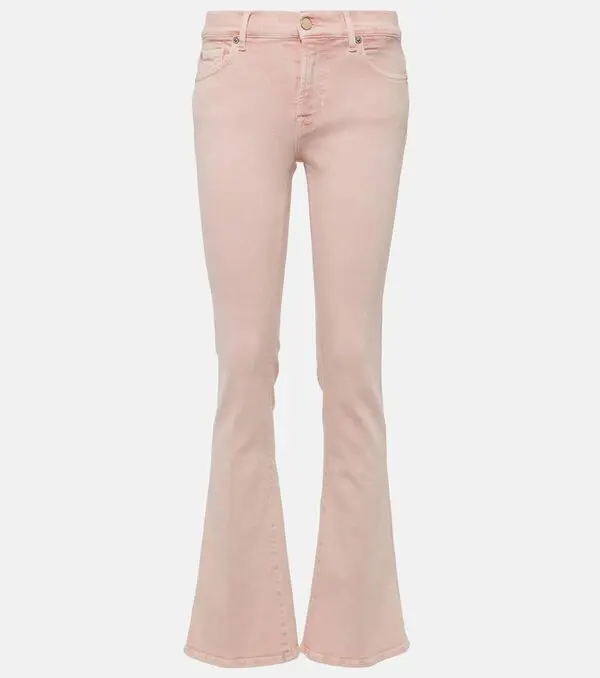7 For All Mankind Mid-rise Bootcut Jeans - Pink