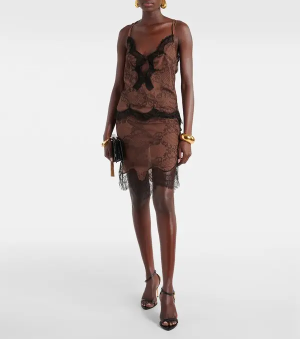 TOM FORD Ramage Tattoo Lace Miniskirt