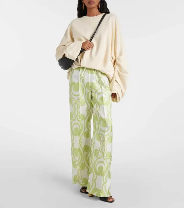 Dries Van Noten Printed Wide-leg Pants