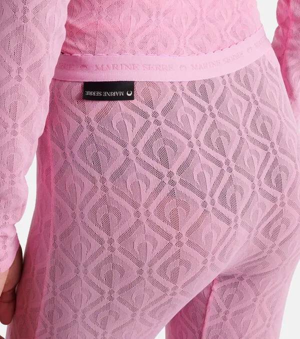 MARINE SERRE Moon Diamant Jacquard Mesh Leggings