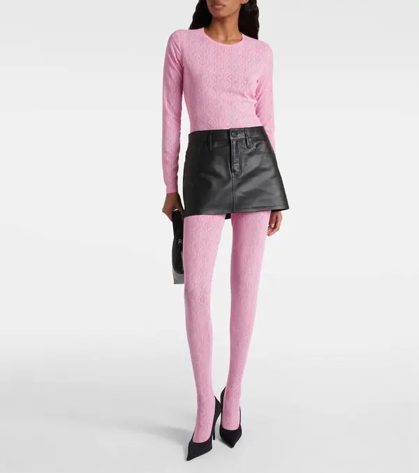 MARINE SERRE Moon Diamant Jacquard Mesh Leggings