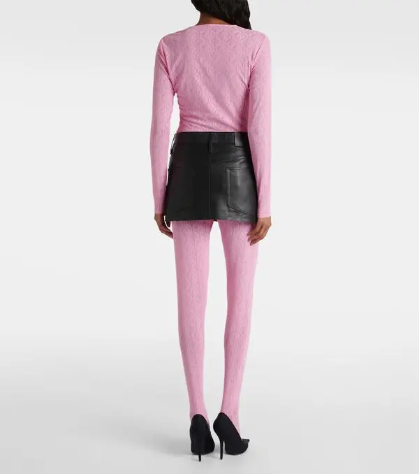 MARINE SERRE Moon Diamant Jacquard Mesh Leggings