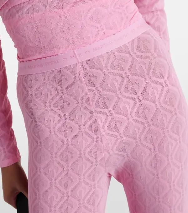 MARINE SERRE Moon Diamant Jacquard Mesh Leggings