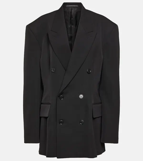 Balenciaga Cinched Double-breasted Wool Blazer