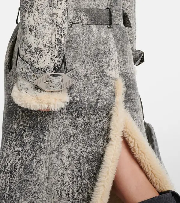 Attico Shearling-lined Leather Coat