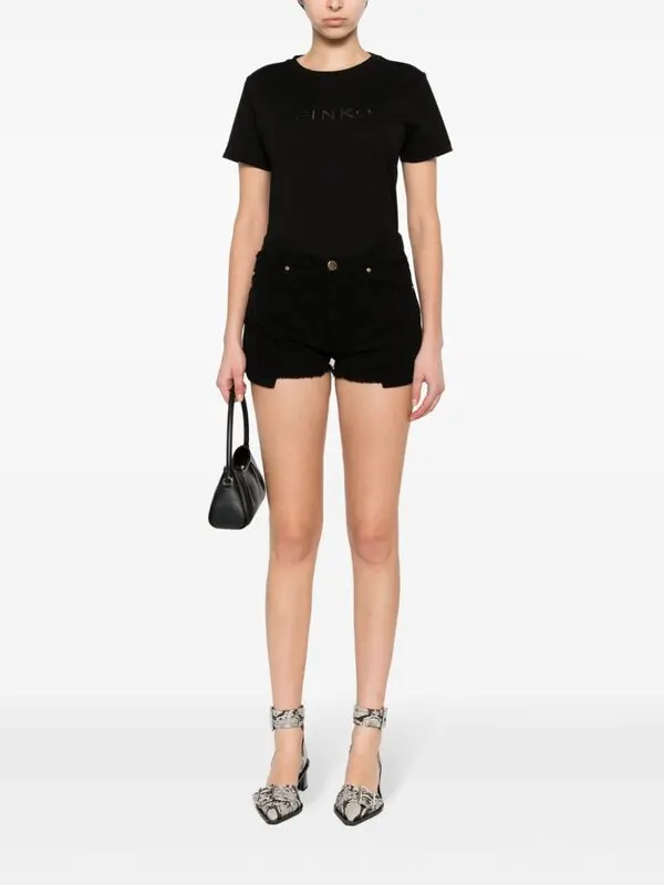 Pinko Distressed Denim Shorts