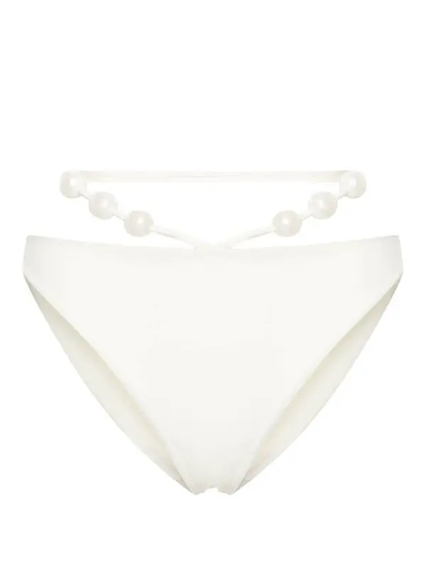 Magda Butrym Pearl-detail Bikini Bottom - White